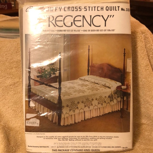 Bucilla | Bedding | New Regency Quilt Kit Vintage Bucilla Cross Stitch ...